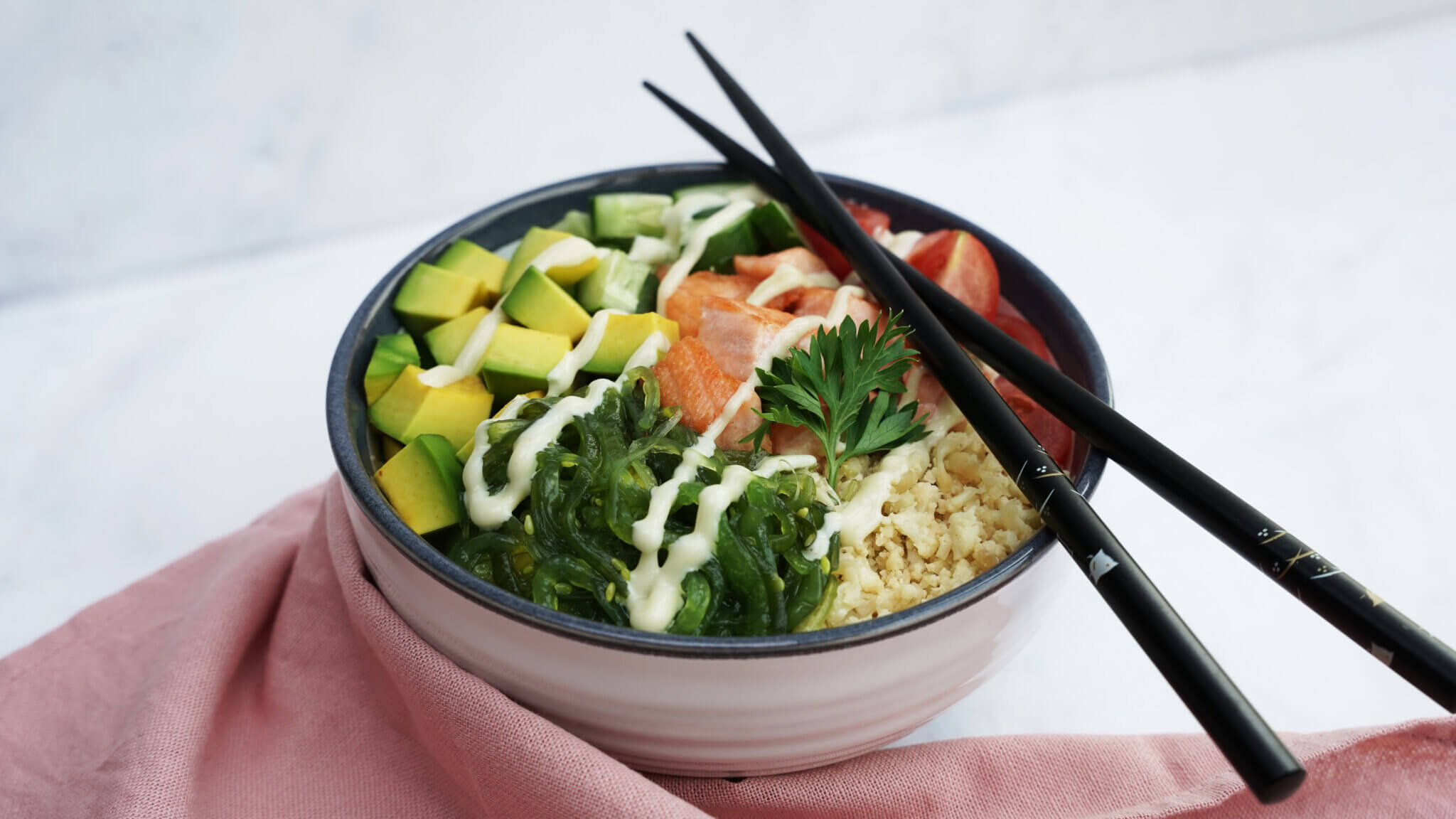 Keto Salmon Poke Bowl Recipe - KNI - Kidney Nutrition Institute